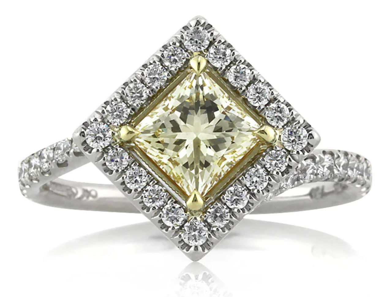 Fancy Yellow Princess Cut Diamond Engagement Ring – Mark Broumand