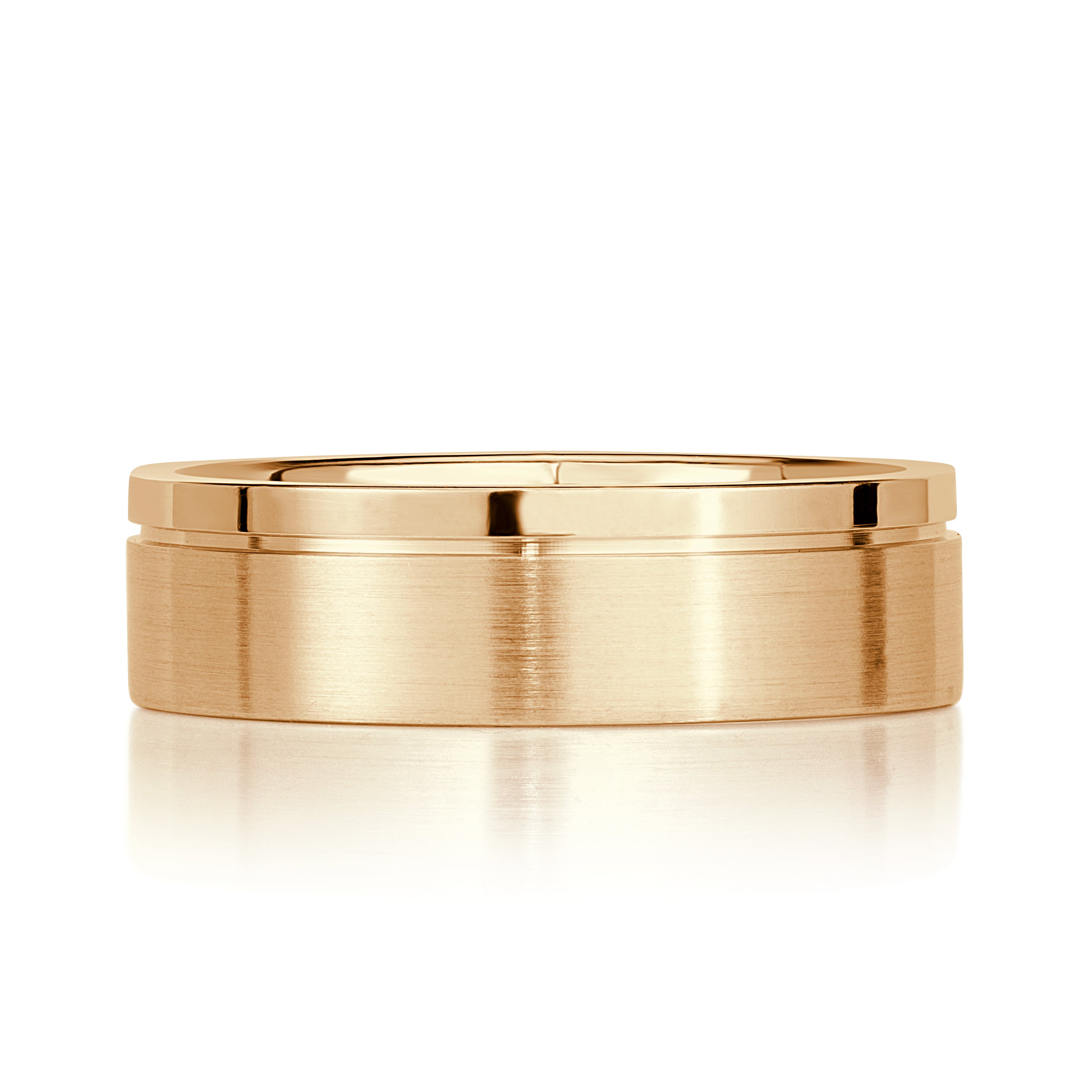 Off-Centered Groove Half Satin Men's Wedding Band 6mm – Mark Broumand